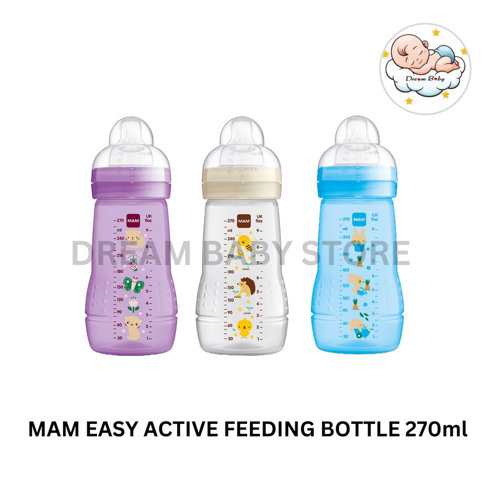 MAM Easy Active Bottle (270ml) with Medium Flow Silicone Teat | Shopee ...