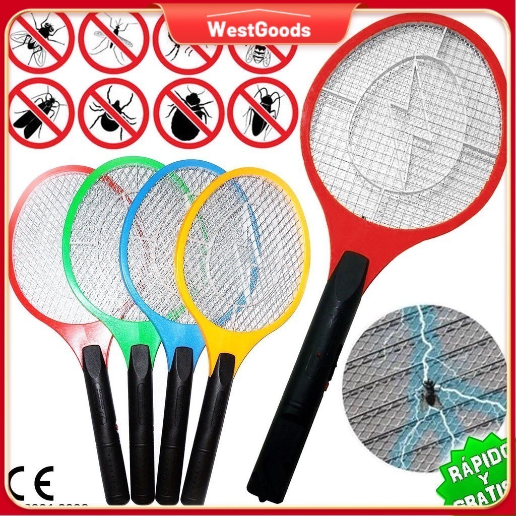 Rechargeable Electric Fly Mosquito Swatter 3-Layer Mesh Insect Pest Bug ...