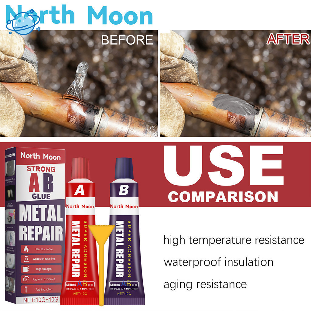 Magic Metal Glue Iron Repair Paste Set Heat Resistance Cold Weld Metal ...