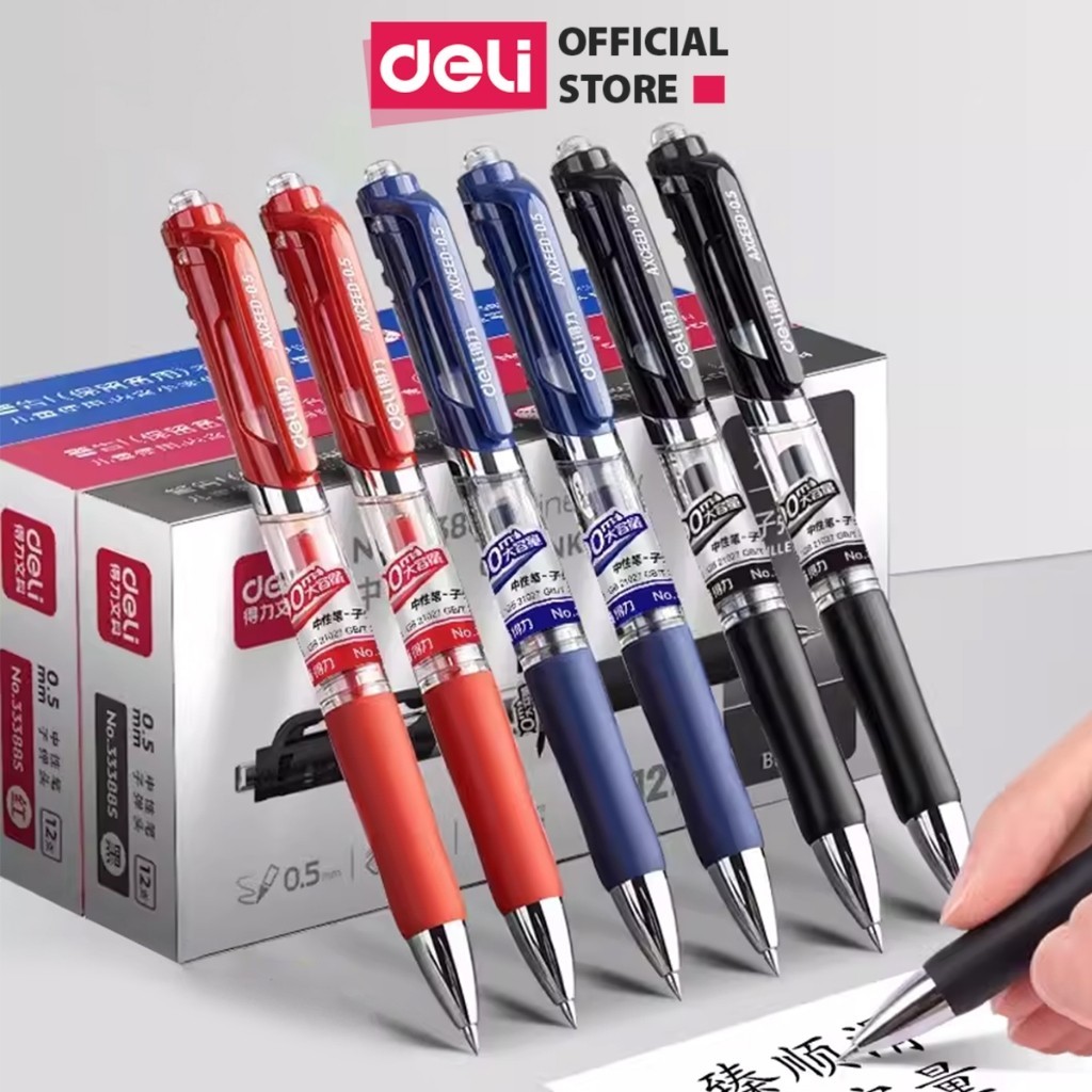 Deli Writing Gel Pen Calligraphy Nib 0.5mm Quick Dry Ink For Multi ...