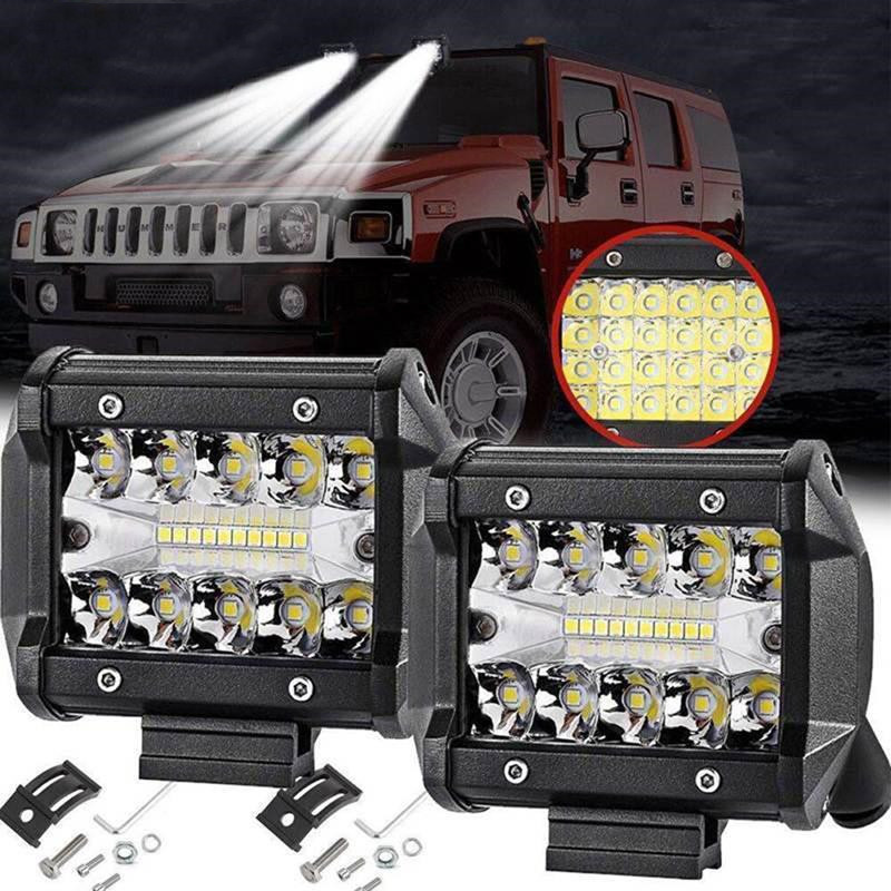 2pcs 4inch 60W LED Car Work Light Bar Spot Flood Cube Offroad Truck ...
