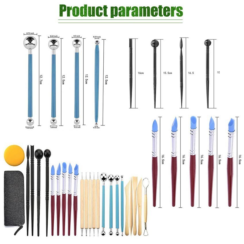 Art Crafts Clay Sculpting Kit Sculpt Wax Carving Pottery Ceramic Tools ...