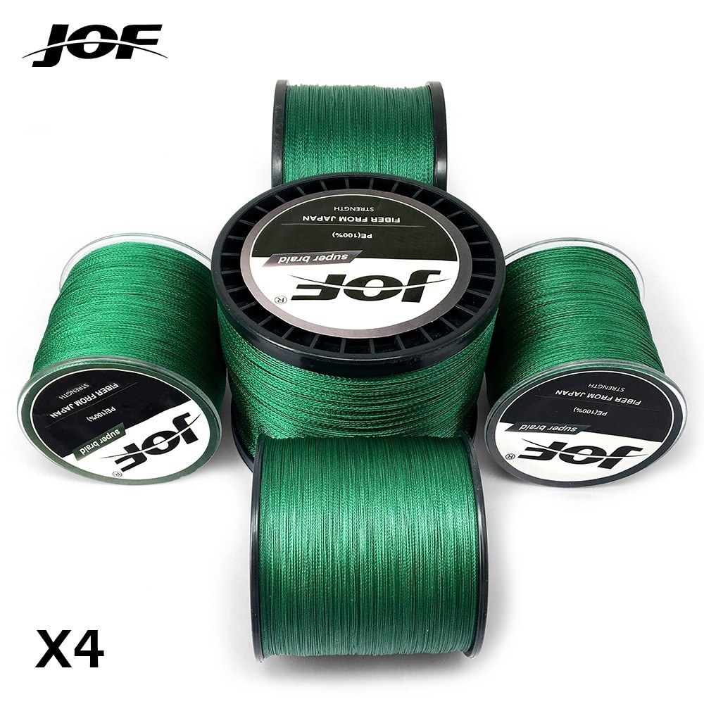 PE Line JOF BRAID 4 300M 500M 1000M green color 4 braided fishing line ...