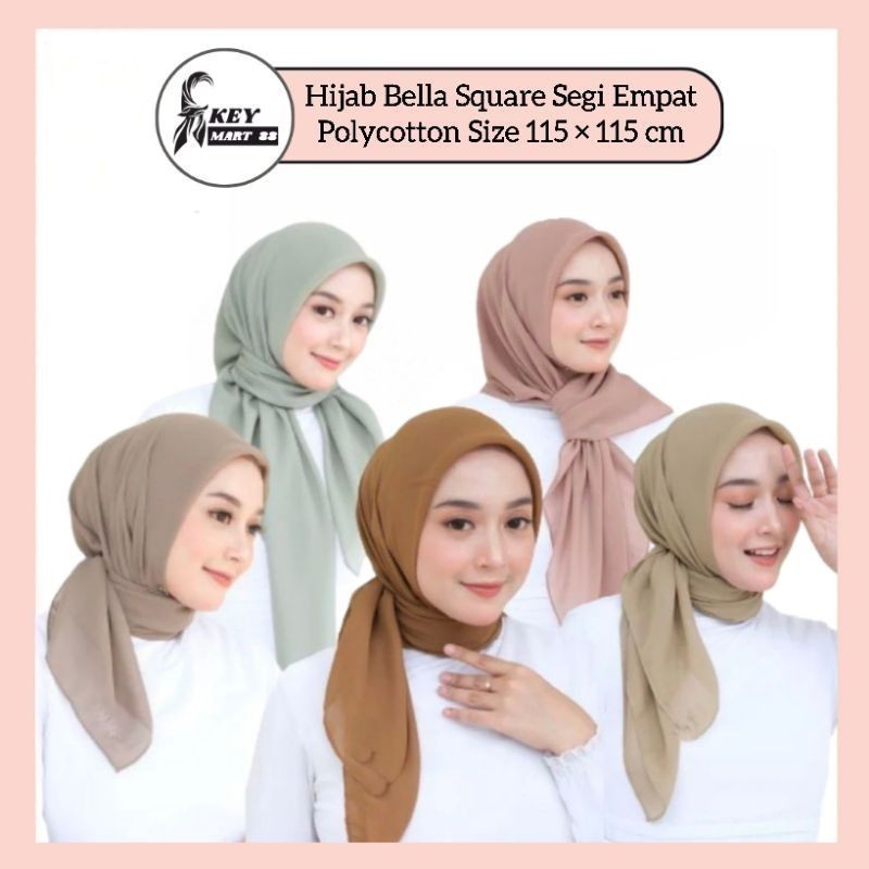 Hijab Bella Square/Bella Square Polycotton Square - Full Color | Shopee ...