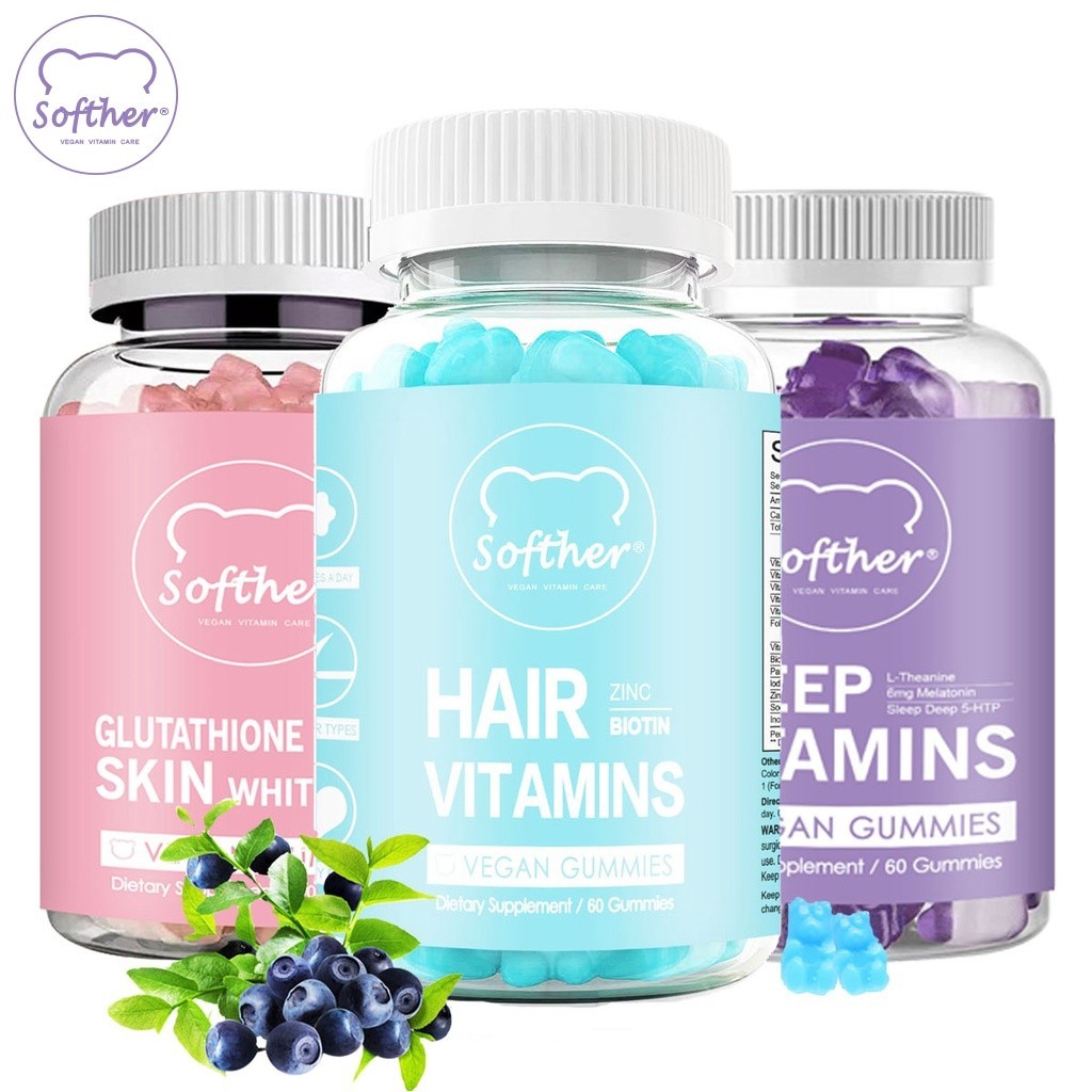 Softher Biotin Collagen Gummies Anti Hair Loss/Skin Care Gummy High ...