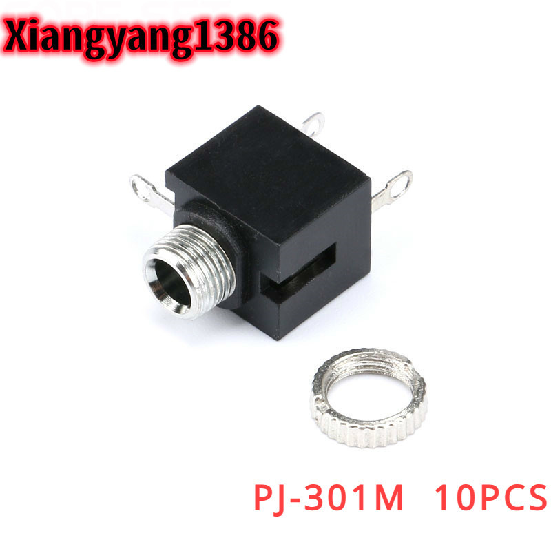 10PCS 3.5MM stereo jack socket audio jack connector PCB with thread/PJ ... 10PCS 3.5MM stereo jack socket audio jack connector PCB with thread/PJ ...