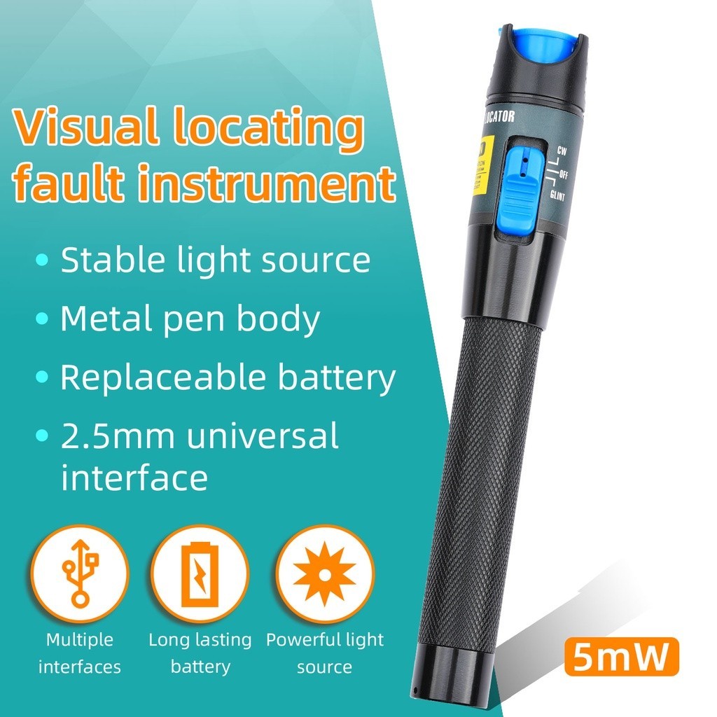 Visual Fault Locator 5KM/10KM/30KM/50KM Fiber Optic Cable Tester Tool ...