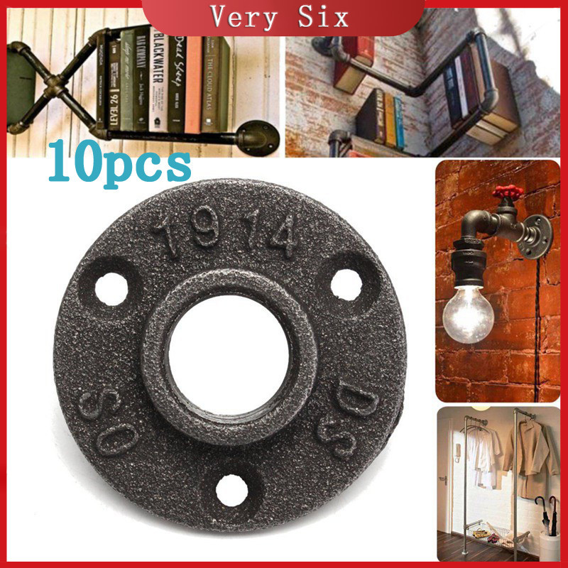 10Pcs 1/2" Wall Mount Flange Cast Iron Floor Flange Decorative Flange ...