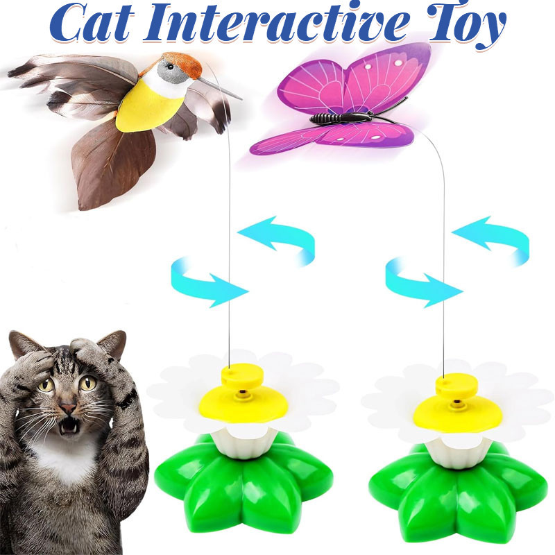 Cat Funny Rotating Electric Flying Bird Interactive Toy Automatic ...