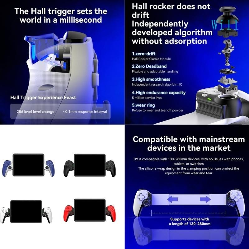 Will Versatile Expandable Gamepad Joystick D9 Stretchable Gaming Controller Fit For Mobile Pc 7166