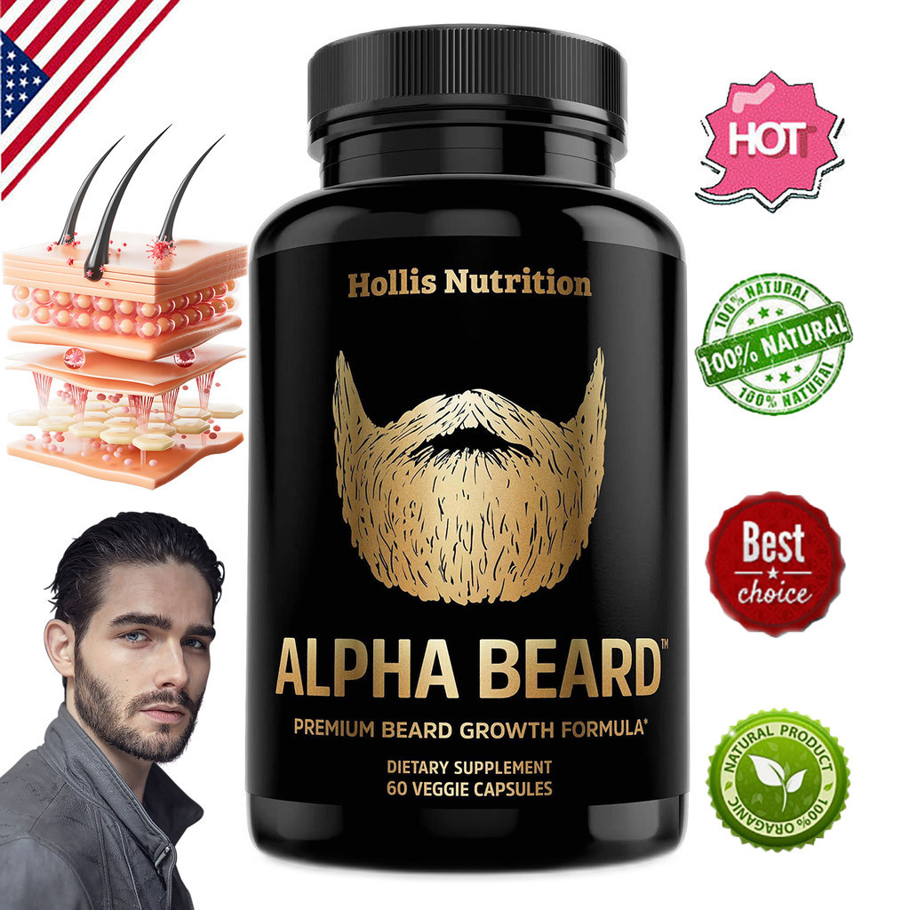 ALPHA BEARD Growth Vitamins|Biotin 10K MCG, Collagen, Keratin,Men's ...