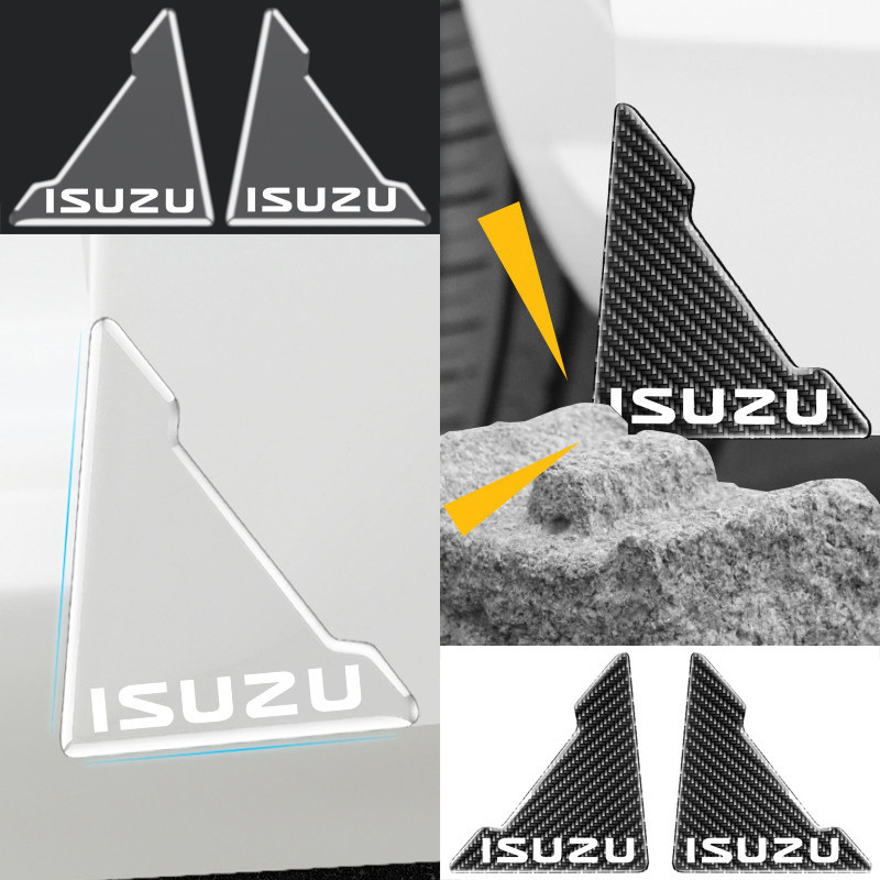 2/4Pcs ISUZU Carbon Fiber Texture/Transparent Car Door Corner Protector ...