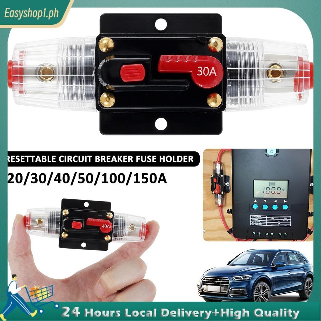 Circuit Breaker Resettable Fuse Holder with Manual Reset Switch12-48V ...