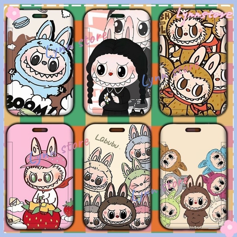 LABUBU Cartoon Card Cover With Lanyard The Monsters LABUBU ID Card Anti ...
