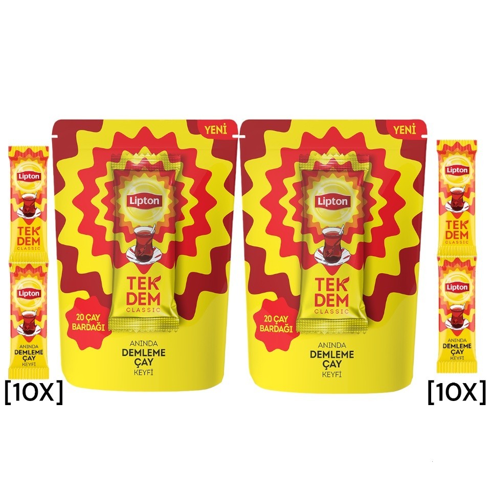 (Bundle of 2) Lipton Instant One Brew Classic Yellow Label Black Tea ...