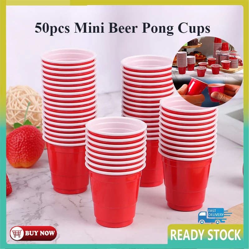 50 Pack 2oz Mini Beer Pong Cups Red Disposable Cups for Birthday ...