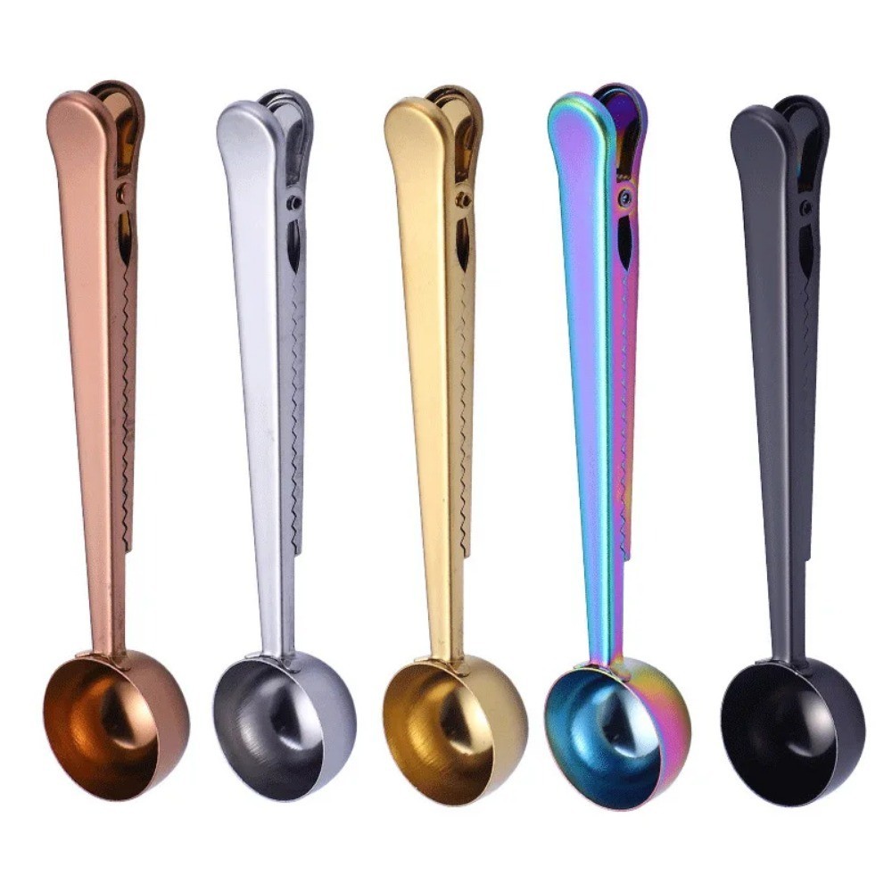 Pretty Spoons 2-in-1 Stainless Steel Coffee Spoon Sealing Clamp ...