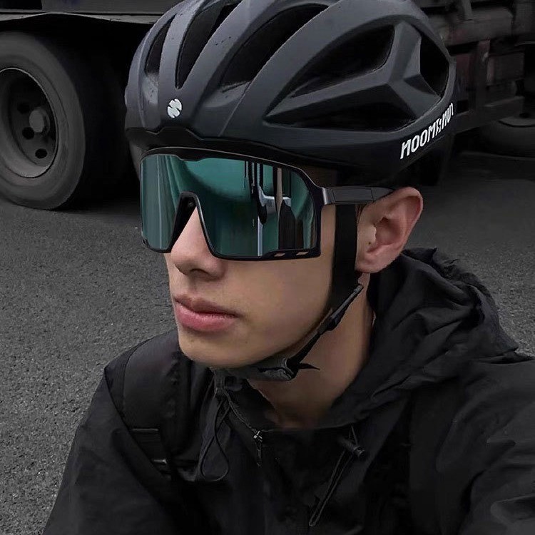 Trendy men's water silver cycling glasses, mountain climbing goggles ...