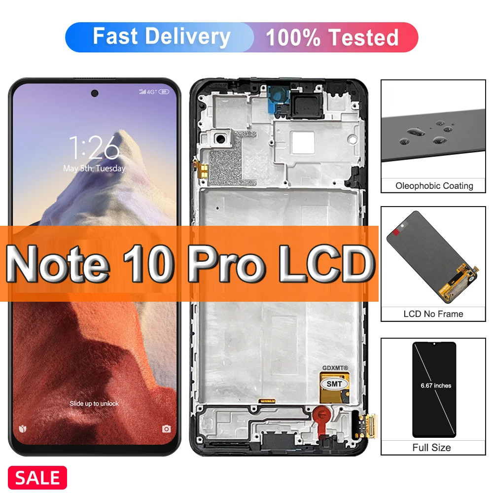 6.67" AMOLED for Xiaomi Redmi Note 10 Pro LCD Display Touch Screen For Redmi Note10Pro M2101K6G ...
