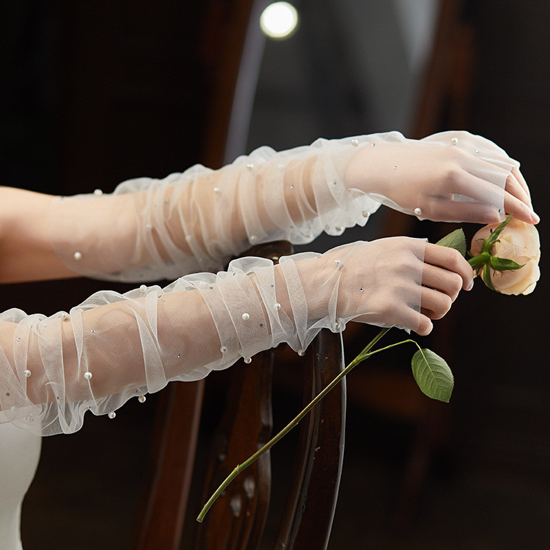 New Long Gloves Wedding Bridal Ball Gown Party Glove Fingerless With ...