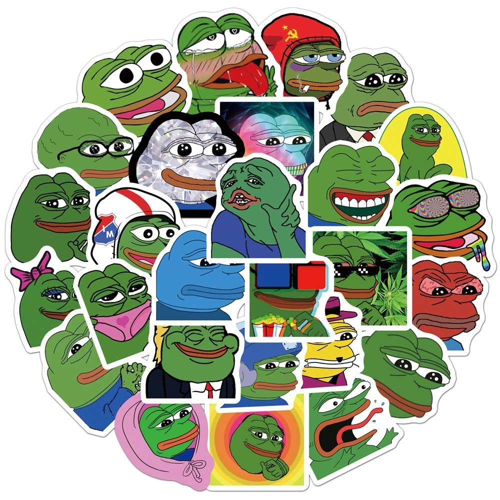 Y&P| Sad Frog Pepe Stickers Set Cartoon Graffiti Waterproof Decals Pack ...