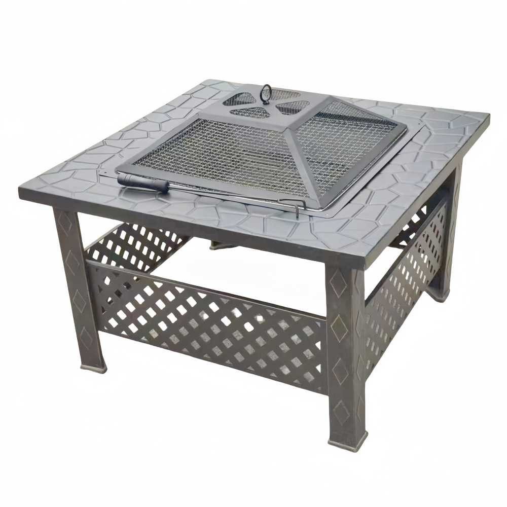 Courtyard Elevated Barbecue Grill with Movable BBQ Table Indoor BBQ ...