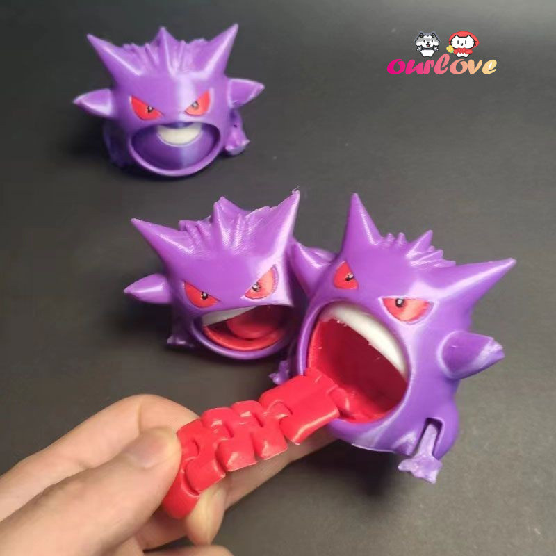 Creative 3D Printed Pet Plush Toy Pokémon Gengar Toy Fire Breathing ...