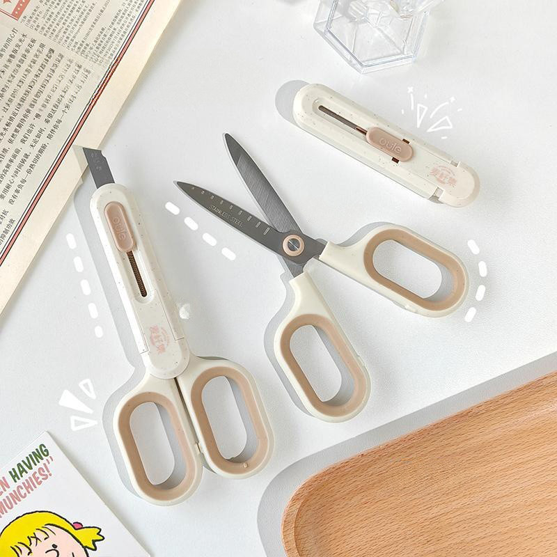 Multifuction Scissors Student Stationery Utility Knife Supplies ...