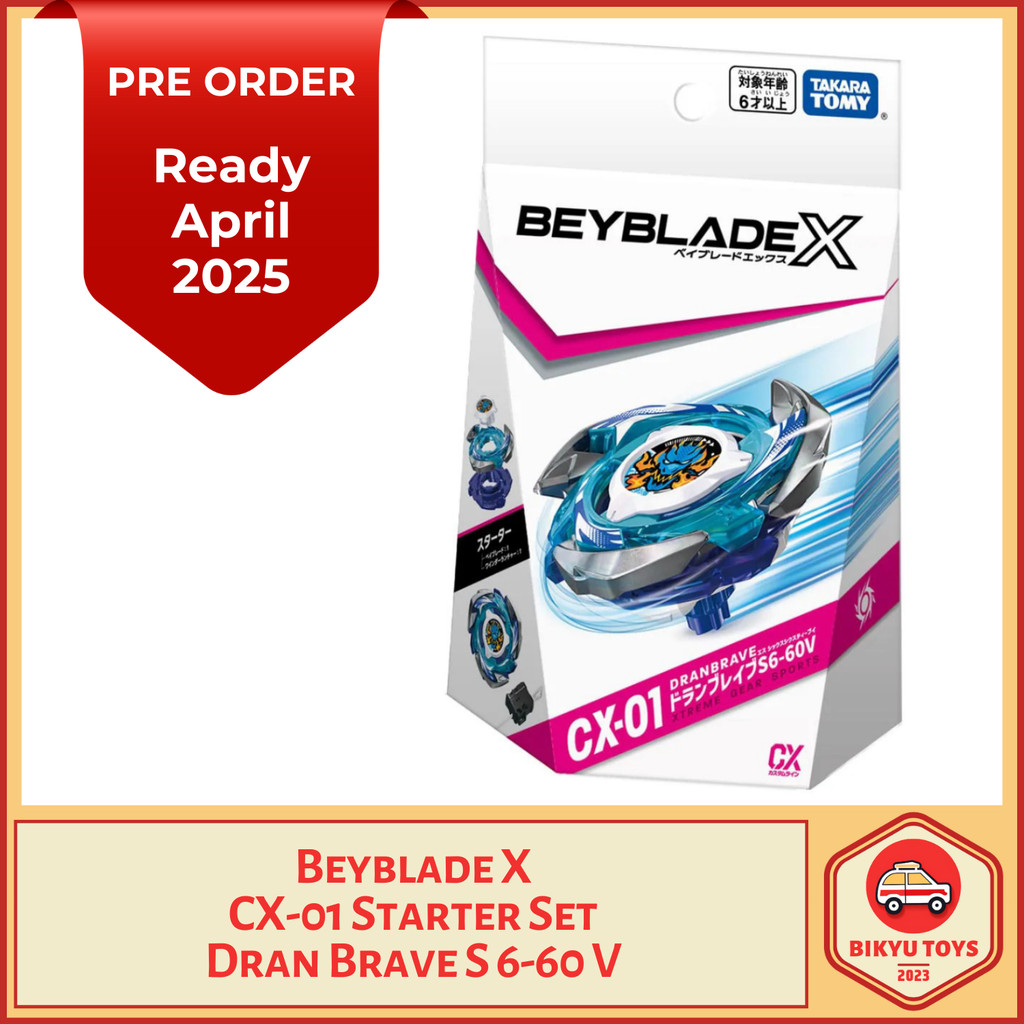 Beyblade X CX-01 Dran Brave DranBrave Slash Ratchet 6-60 Bit V Vortex ...