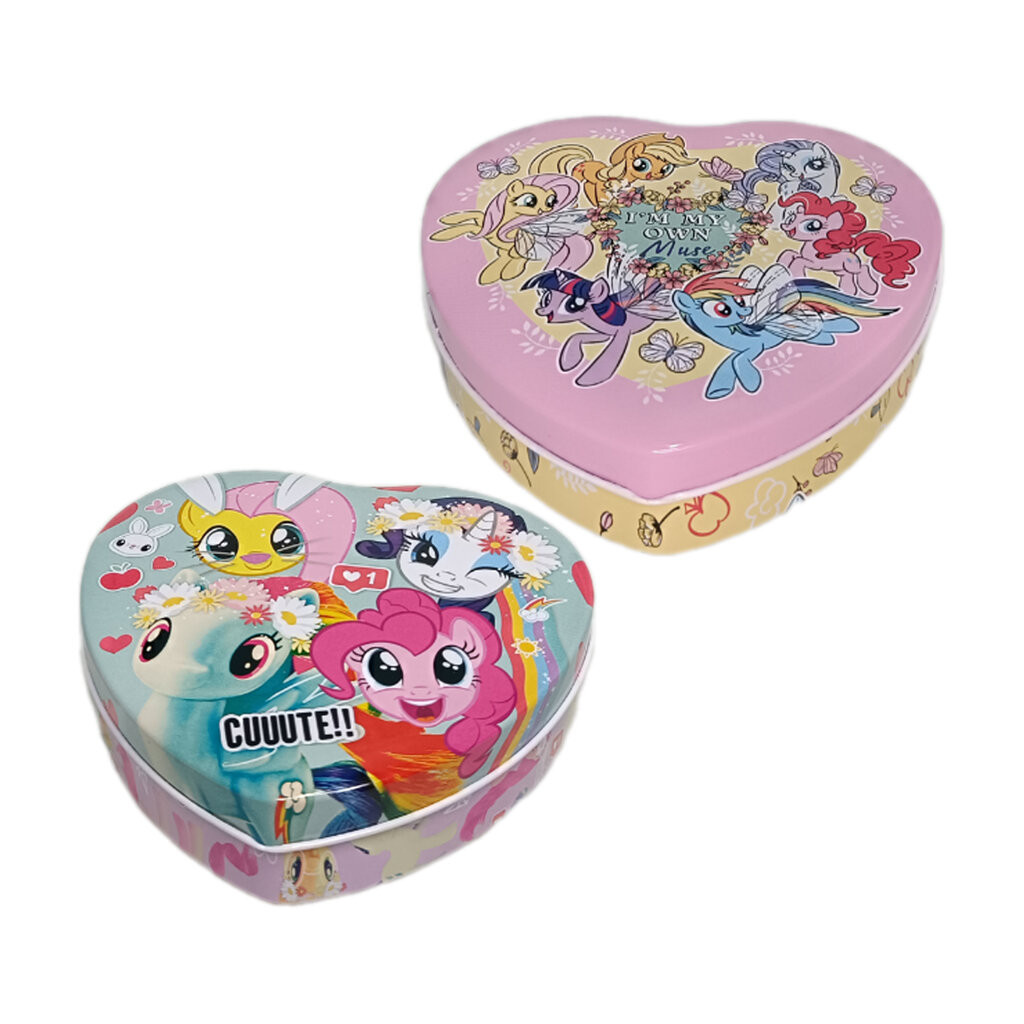 Tin Heart Box My Little Pony Metal Pink Shaped Iron Storage Can ...
