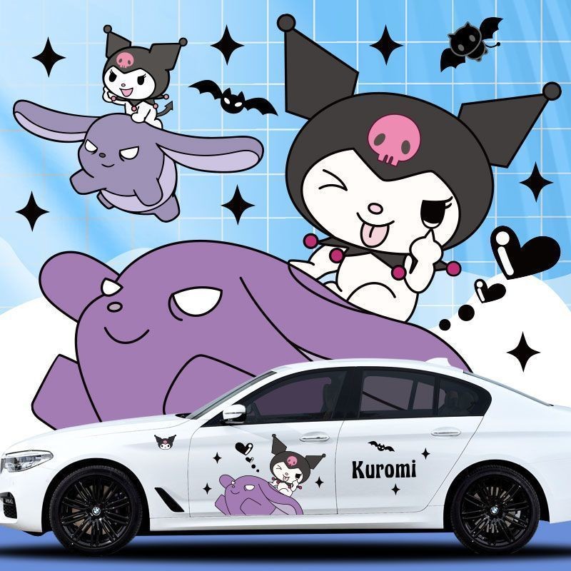 Kuromi Car Sticker Kuromi KUROMI Personality Waterproof Scratch Cover ...