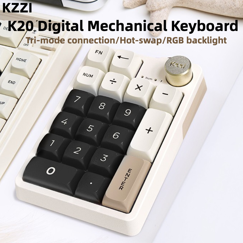 KZZI K20 Wireless 2.4g Bluetooth Digital Mechanical Numeric Keypad RGB ...