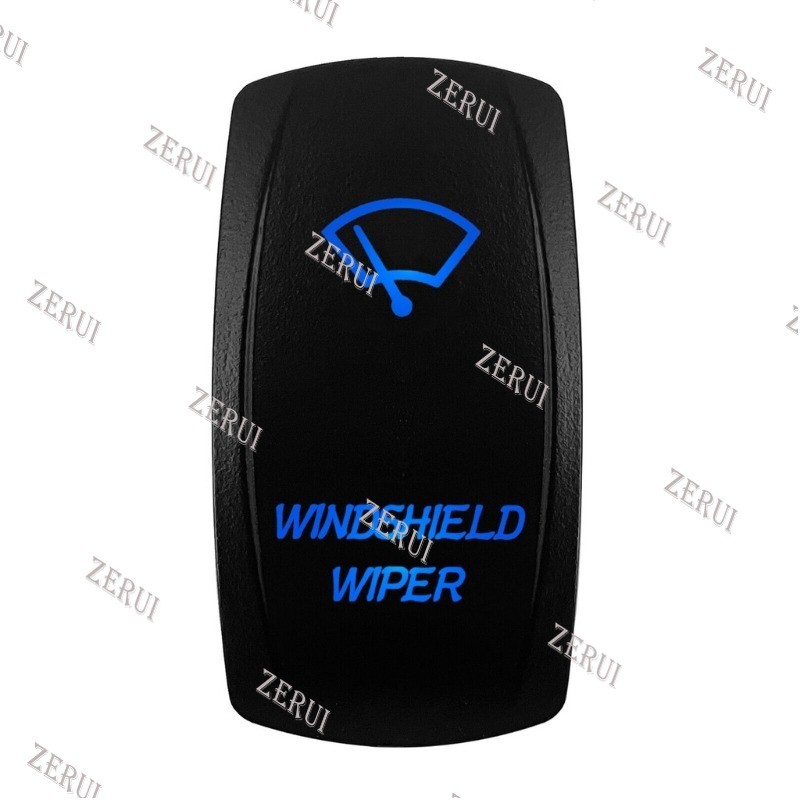 ZR For 1 x rocker switch Logo WINDSHIELD WIPER Pattern Car Boat Blue ...