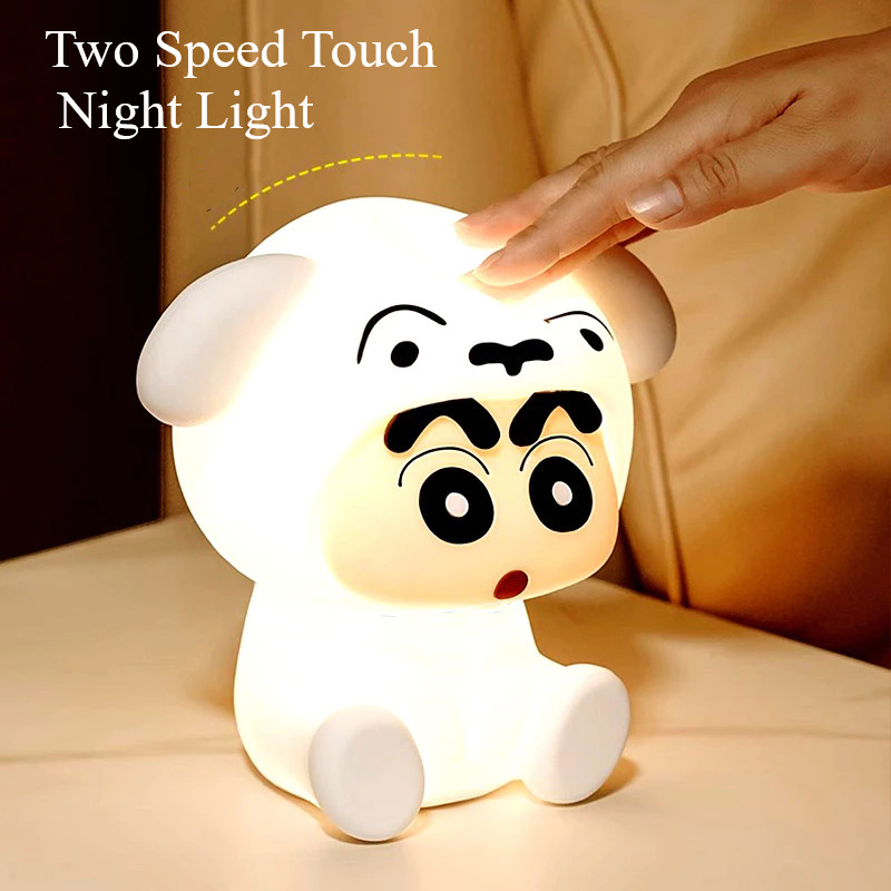 Touch Sense Crayon Shin-Chan Night Light Cute Patting Soft Lamp Kids ...