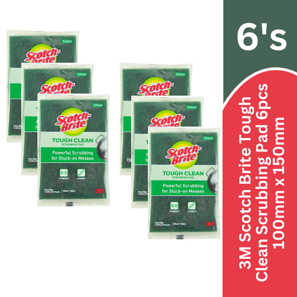 Scotch Brite Heavy Duty Scrubbing Pad 6pcs Regular 100mm X 150mm by ...