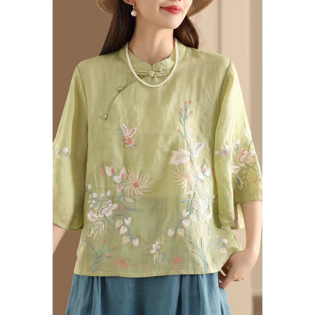 Asian Inspired Attire for Women Barong Blouse Loose Cotton Linen ...