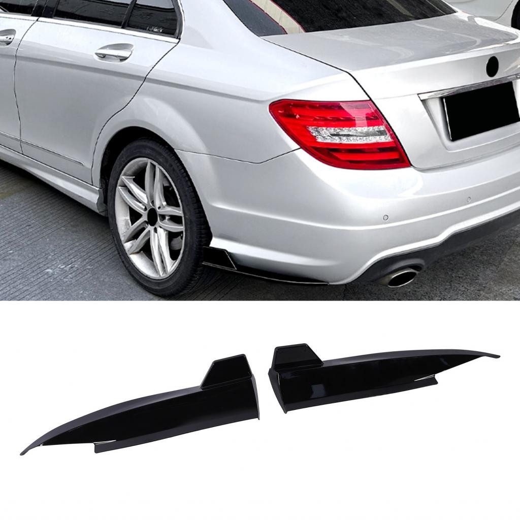 Skejnojj Pair of Rear Bumper Side Lip Splitter Diffuser ABS Material ...
