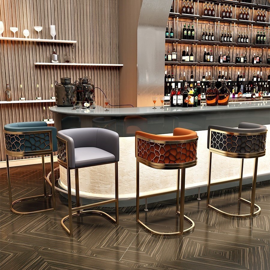 Modern Luxury Bar Stool Bar Counter Reception Bar Chair Creative Simple ...