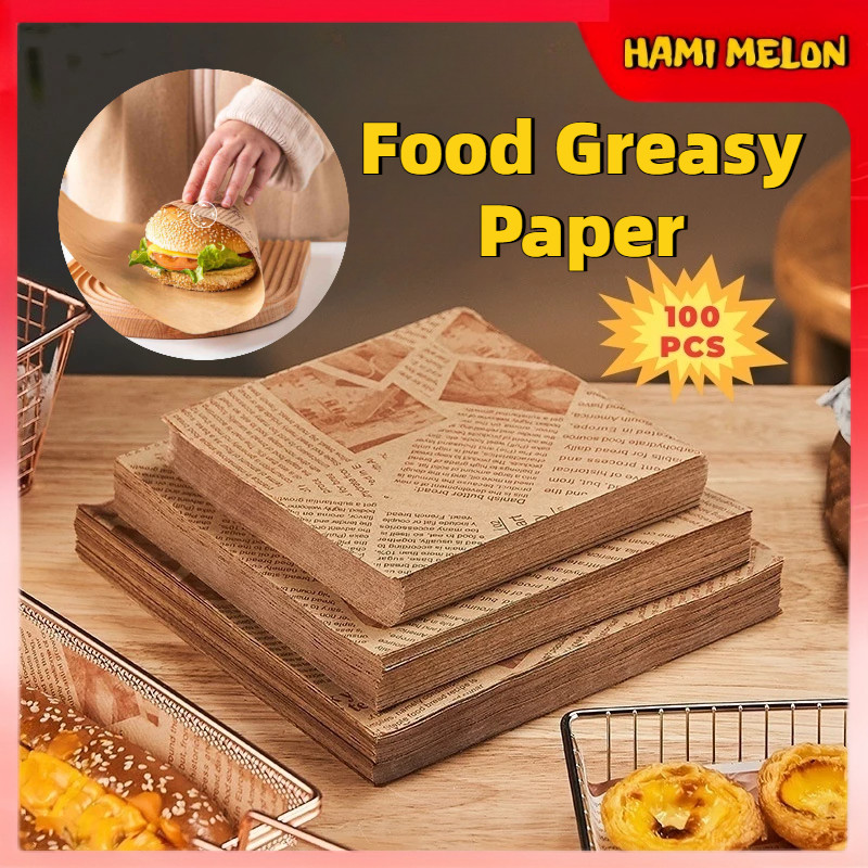 100Pcs Baking Wax Paper Sandwich Wrapper Paper Egg Drop Bread Burger ...