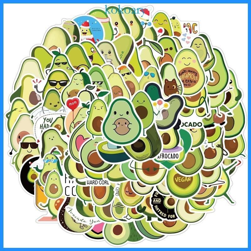KOKO Avocado Sticker Waterproof Cute Cartoon Fruit Stickers Decals for ...