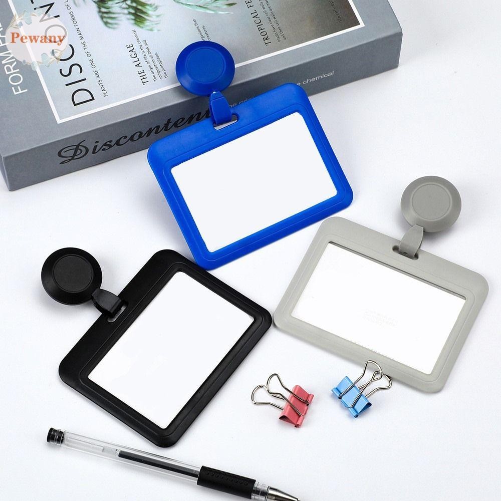 PEWANYZZ ID Card Holder, Transparent Staff Work Retractable Card Cover ...