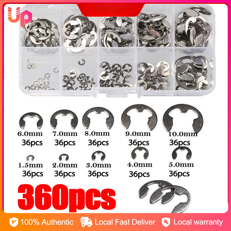 360/240pcs 304 Stainless Steel Ring Circlip Kit 1.5mm-10mm e-clip ...