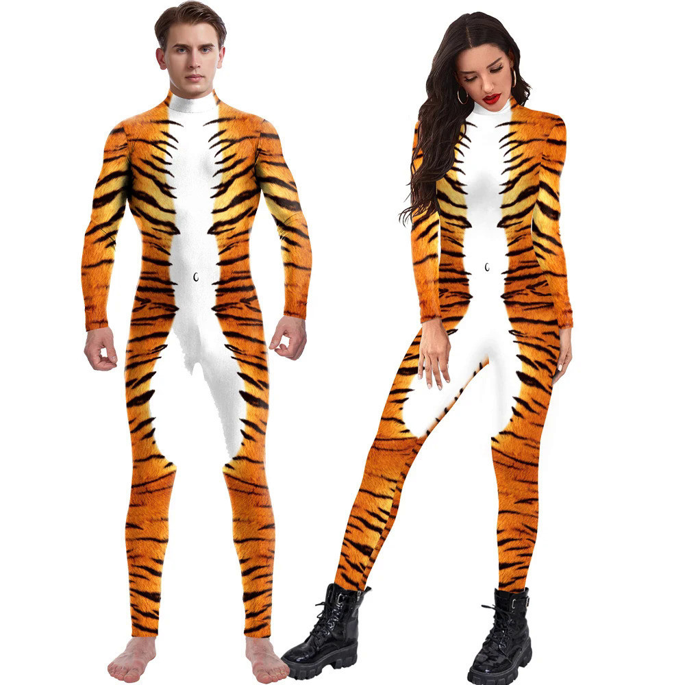 Cosplay Animal Women Jumpsuit Tiger Snake 3D Print Halloween Carnival ...