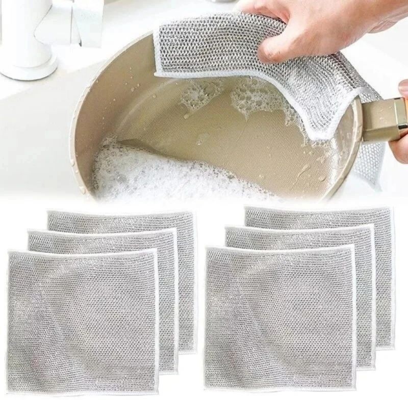 Cleaning Steel Wool Wire Dishwashing Rags Rust Removal Cleaning Cloth ...