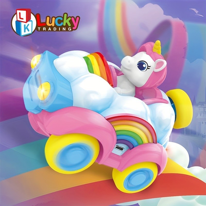 Unicorn Wing Horse Remote Control Car Toy With LED Lights And Music ...