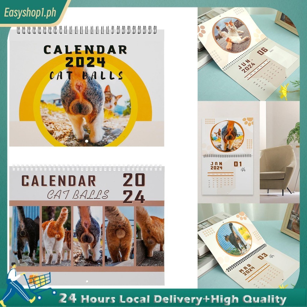Cat Butt Calendar Funny 2024 Wall Calendar Cat Butthole 2024 Calendar ...