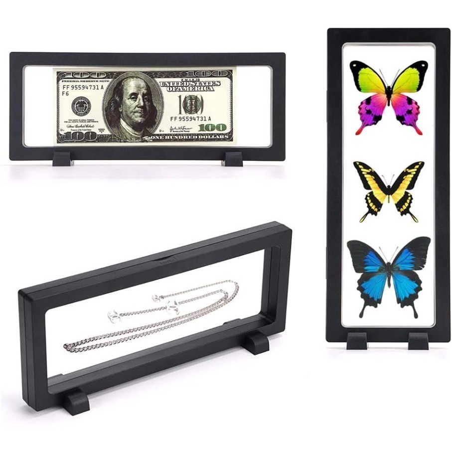 3D Floating Display Case With Base Set ,Floating Frame Stand Holder PE ...