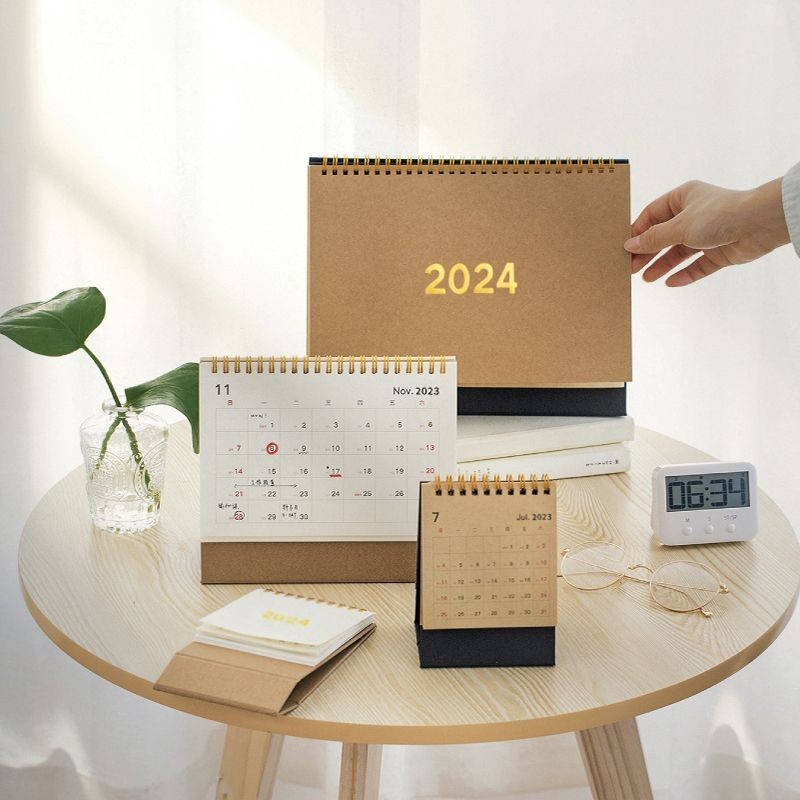 Desk Calendar2024Year Simple Muji Style Calendar Notepad Notebook ...