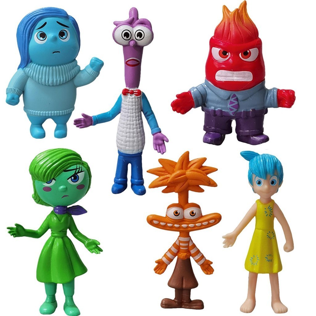 6Pcs Movie inside out 2 action figures Set mini / ANXIETY/ANGER/SADNESS ...