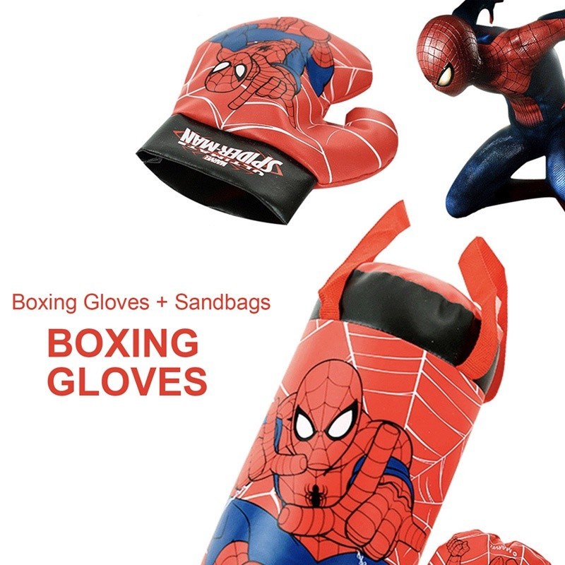 NEW 3PCS Toys For Kids Boxing Bags And Boxing Gloves Spiderman Punching ...